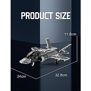 SEMKY Military Series F-35 Lightning II Fighter Jet Air Force Building Block Set (646 Pieces) -Building and Military Toys Gifts for Kid and Adult