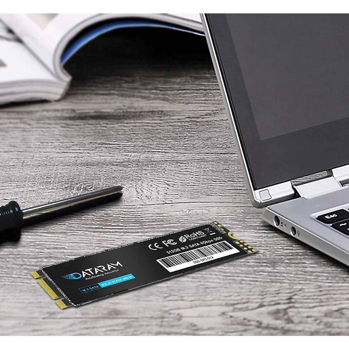 Dataram M.2 SSD 512GB, M.2-2280 Internal Hard Drive Sata Protocol, 550MB/S 6Gbps,High-Performance for Laptop PC, Desktop