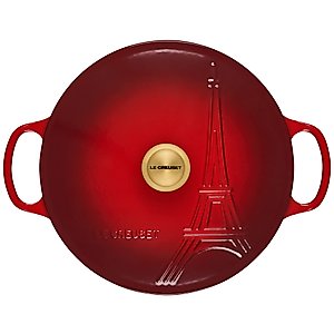 Le Creuset Eiffel Tower Collection Enameled Cast Iron Signature Braiser with Lid, 3.5 qt., Cerise