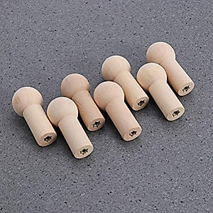 DOITOOL 8pcs Wood Shaker Pegs Unfinished Wooden Peg Hooks Hanger for Coat Wall Racks Hanging Towels Organizing Cups Mugs Headphone 51mmx23mmx15mm