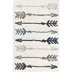 Unique Loom Autumn Collection Area Rug - Arrow (2' x 3' 1" Rectangle, Ivory/ Gray)