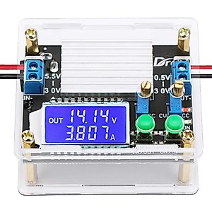 DROK Boost Buck Converter, DC 5.5-30V to 0.5-30V 5V 12V 24V Output Adjustable Power Supply Regulator Module, 4A 35W High Power Voltage Step Up Down Converter Board with Case LCD Display