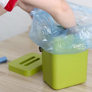 Small Kitchen Compost Bin with Lid 3L Kitchen Waste Bin Household Countertop Container Hanging Small Trash Can for Rubbish Composter