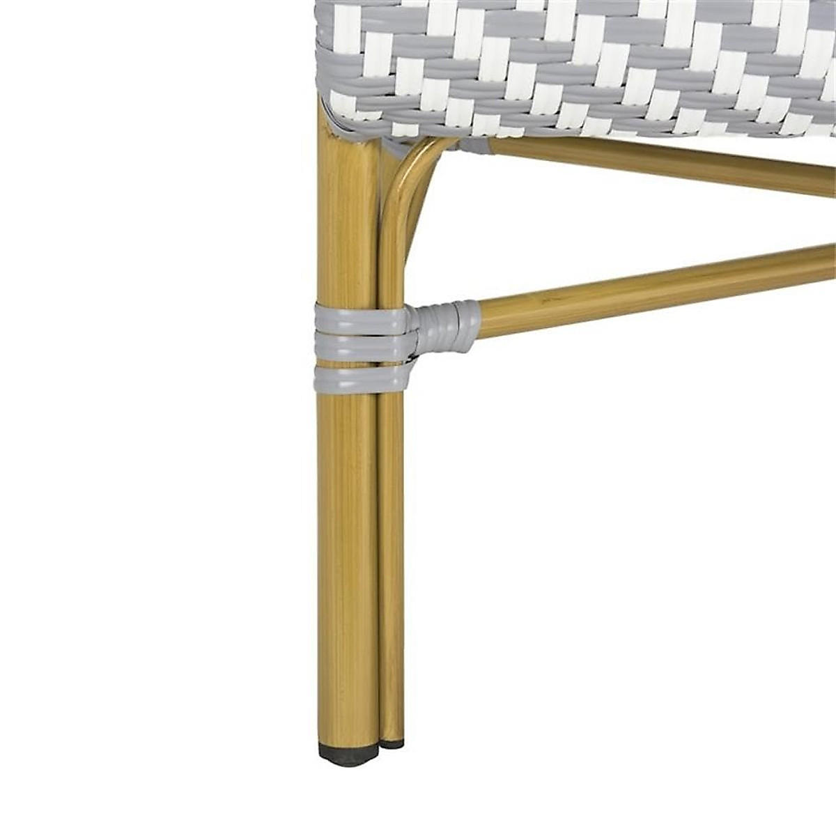 SAFAVIEH PAT4016A Outdoor Collection Dandra Navy and White Herringbone Rattan Settee