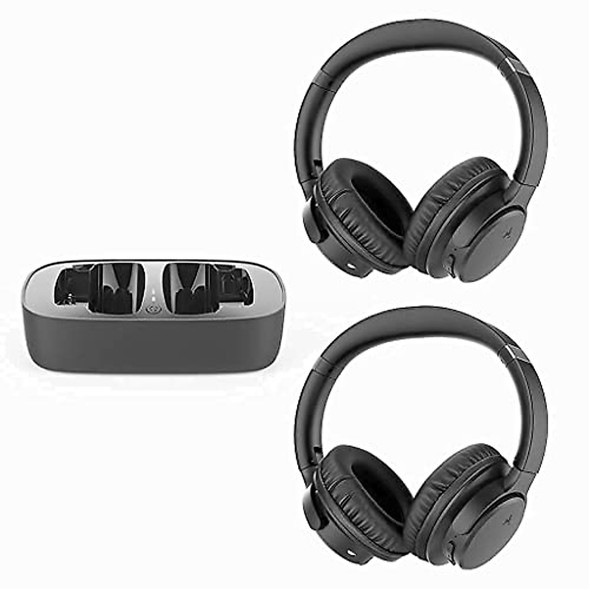 Avantree Ensemble & AS50, Bundle - Wireless Headphones (Set of 2) for TV Watching w/Bluetooth 5.0 Transmitter & Charging Dock (Optical AUX RCA), Over Ear Headset for Seniors, 35 Hrs Audio Playtime