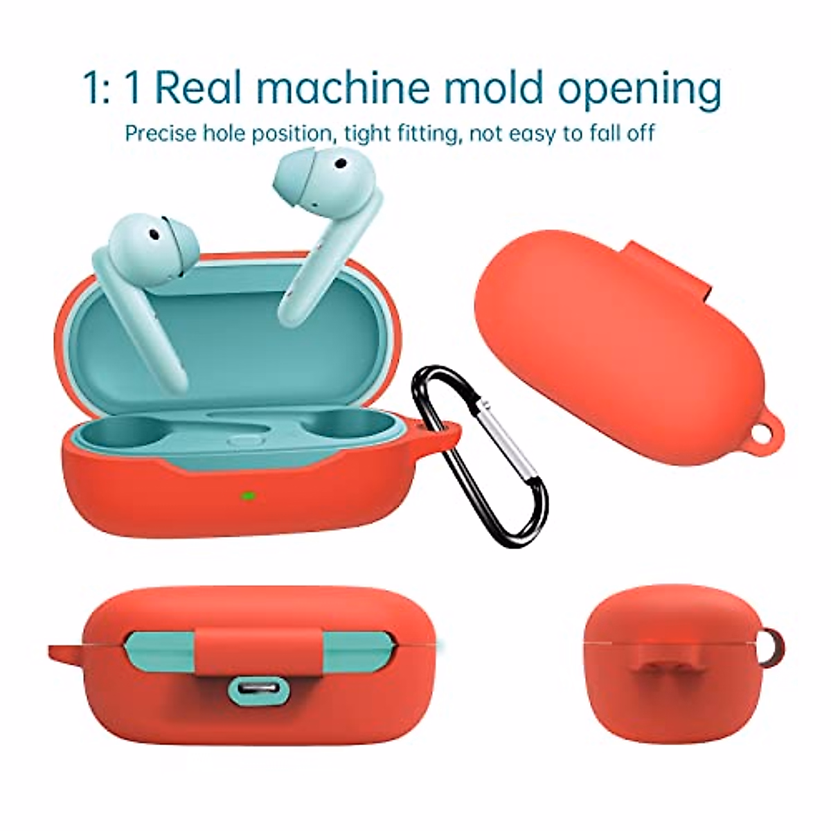 BRAIYV 2 Pack Soft Silicone Protective Case Cover Compatible with Huawei Freebuds SE Earbuds, Protective Skin Sleeve with Carabiner,Blue