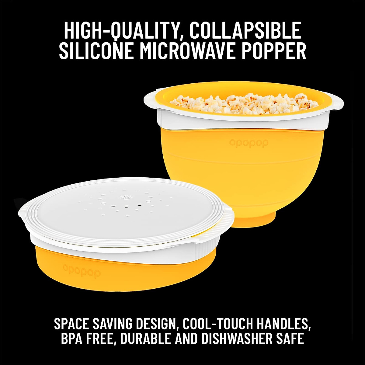 Opopop Microwave Popcorn - Variety 4-Pack Gourmet Popcorn Kit, Collapsible Silicone Popcorn Popper, Popcorn Maker, Gluten Free Snack-Sized Serving, BPA-Free and Dishwasher Safe