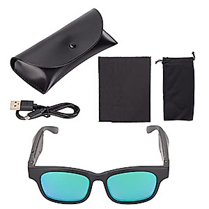 Gaeirt Bluetooth Sunglasses, Smart Bluetooth Sunglasses High Resolution Portable for Commuting(Green)