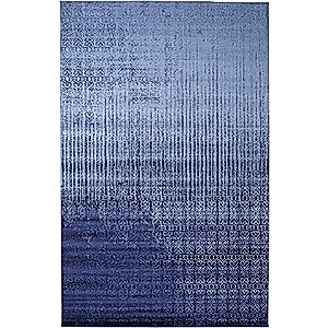 Unique Loom Del Mar Collection Area Rug - Jennifer (10' 6" x 16' 5" Rectangle, Blue/ Navy Blue)