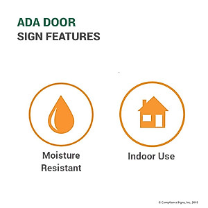 ComplianceSigns.com Accessible Men's Restroom Sign Set for Wall/Door, ADA-Compliant Braille with Symbol, Black on Silver Acrylic