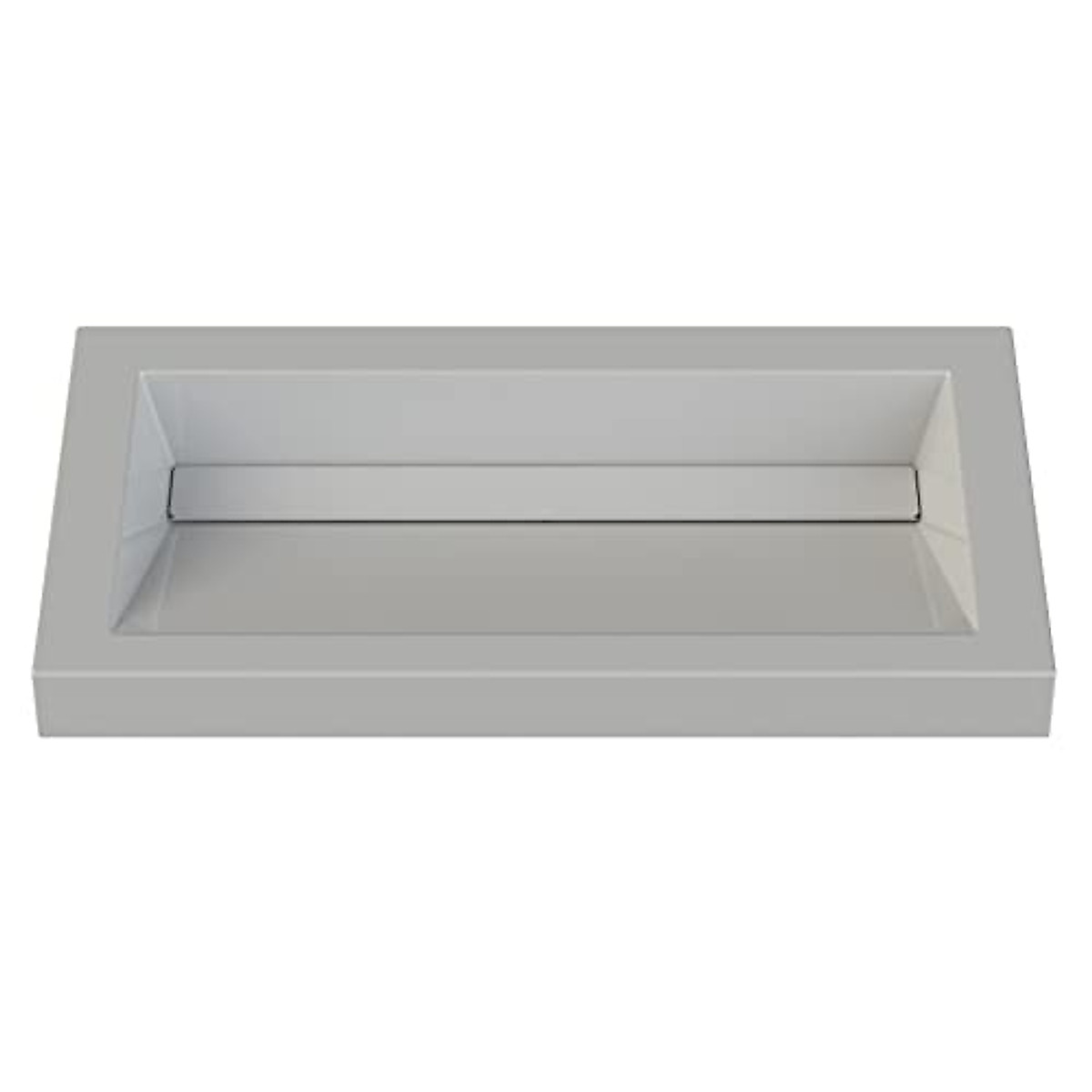 Liftbridge Kitchen & Bath 37 in. W x 19 in. D x 5 in. H Genova White Cultured Marble Top Sink with optional faucet drill-out guides