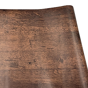 Yifely Brown Wood Grain Drawer Covering Paper Self Adhesive Shelf Liner Table Door Sticker 17.7 Inch by 9.8 Feet