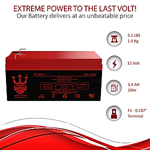 Neptune Brand 12v 3.4ah Replacement Battery for APC Back-UPS ES 350, BE350C, BE350R 12V 3.2Ah UPS