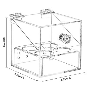 HBlife Acrylic Clear Beauty Blender Holder, 4 Hole Makeup Sponge Holder with Dustproof Lid