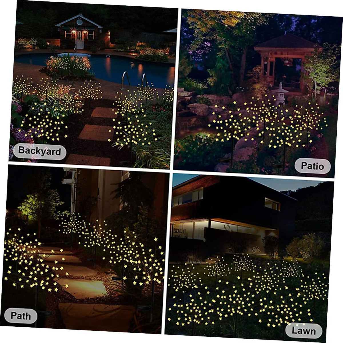 Housoutil Solar Outdoor LED Star Tree Branch Lantern Waterproof for Garden Patio Yard Decorative