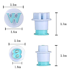 Nuoda Fondant Alphabet/Letter Cutters and Number set,Cake Biscuit Mold,Cake Decorating Tools, Cookie Stamp Impress,Embosser Cutter,DIY Sugar Cookies Chocolate Plunger(3 Set of Number and Letters)