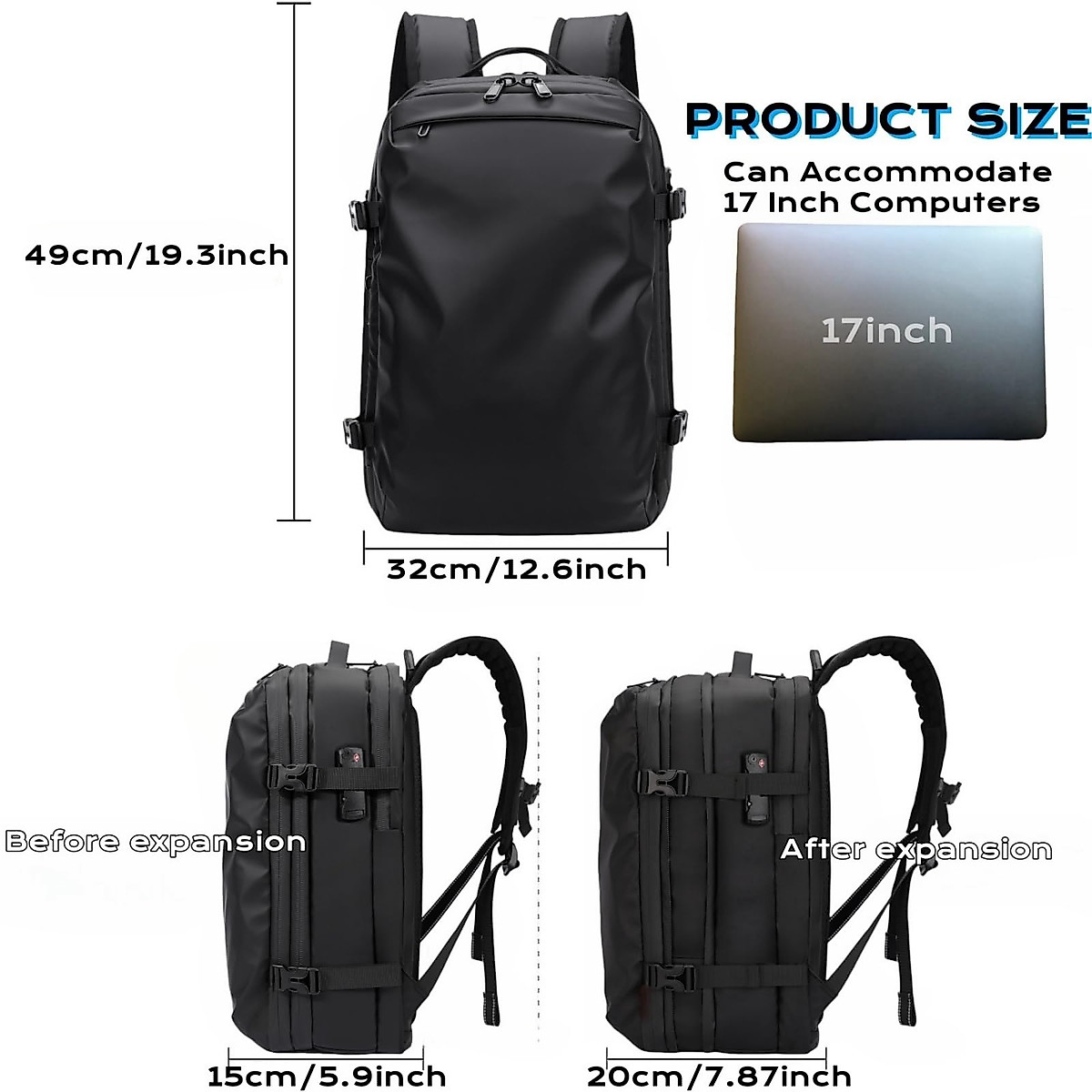 Vacpack Backpack,2025 New 60L Expandable Vacuum Compression Bag with Electric Vacuum Pump, Water Resistant and Anti Theft, Space Saver Bags for Travel Camping(With Air Pump)