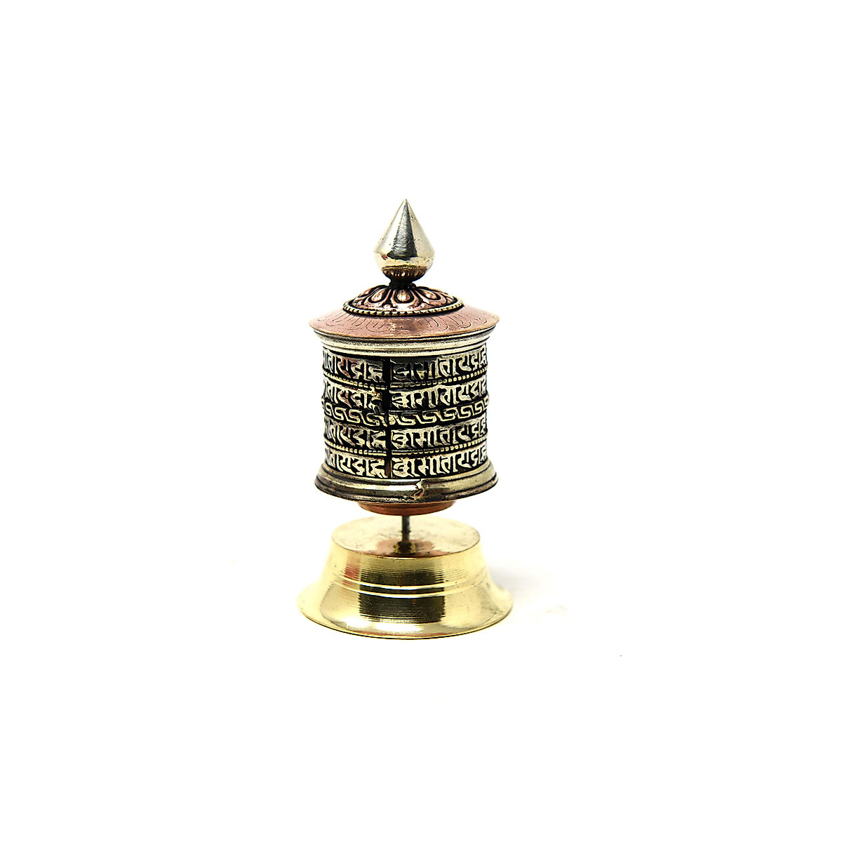 Thamelmart 4 Inch Height Very Artistic Stand Tibetan Prayer Wheel Om Mane Padme Hum Hand Crafted in Nepal