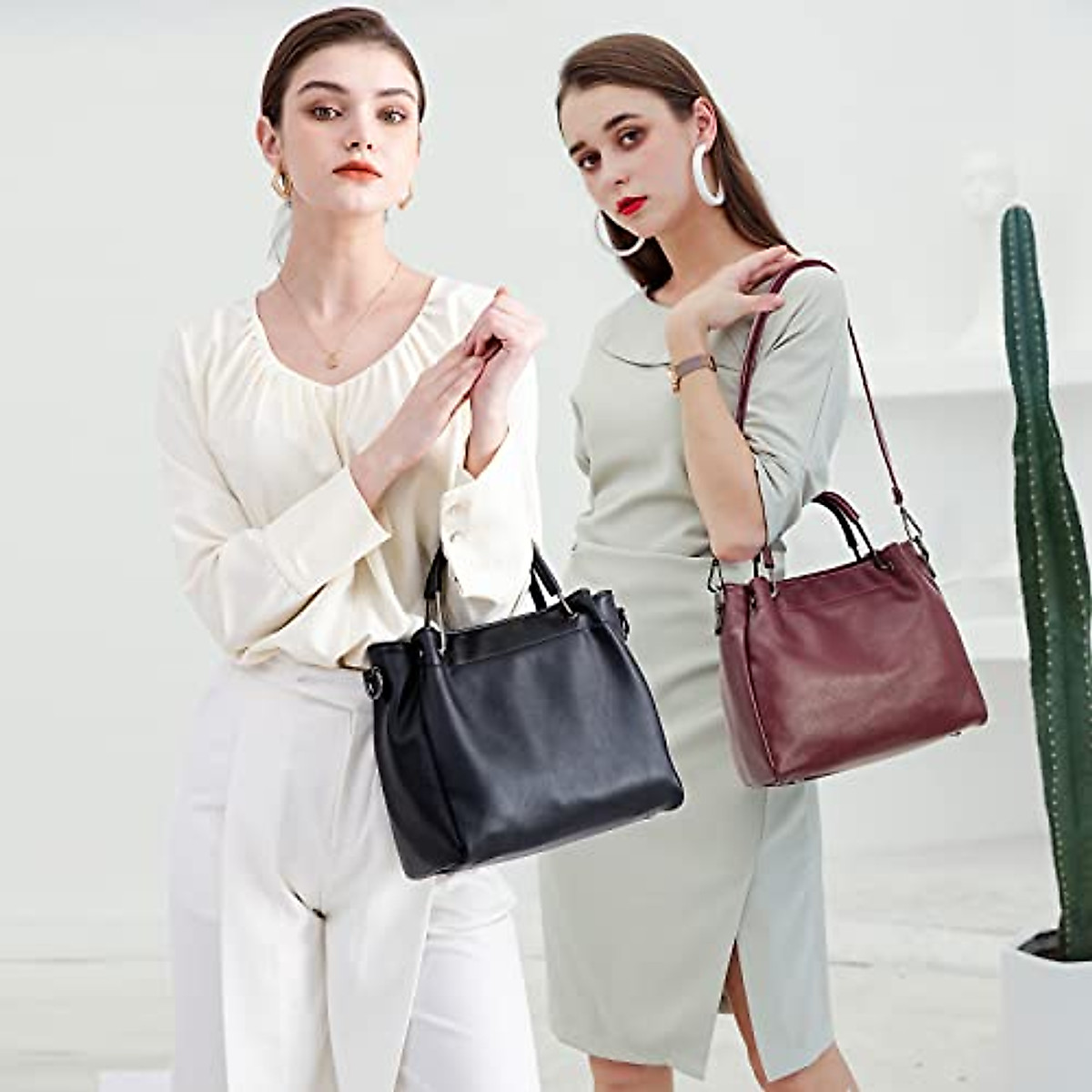 MBDFUT Handbags for Women Fashion Soft Leather Purses Satchel Large Capacity Tote Shoulder Crossbody Bags