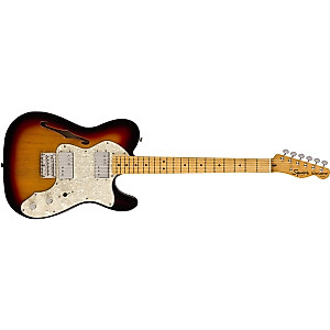Squier Classic Vibe 70s Thinline Telecaster Electric Guitar, with 2-Year Warranty, 3-Color Sunburst, Maple Fingerboard