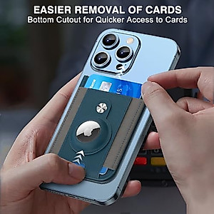 KPNEOL Magsafe Wallet with Airtag Holder, Magnetic Bifold for Men, Fits 7 Cards, Mag Wallet for iPhone 15/14/13/12 Series, Blue