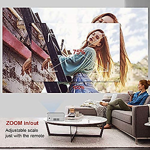 Mini Projector with WiFi Bluetooth,Smart Portable 1080 HD Projector,Outdoor Movie Home Theater Projector with HDMI USB VGA,Wireless Video Projector for iOS Android