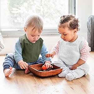 lulumoon Muslin Baby Drool Bibs - Absorbent Bandana Bibs 100% Cotton for Drooling Baby Girls Boys (Basic)