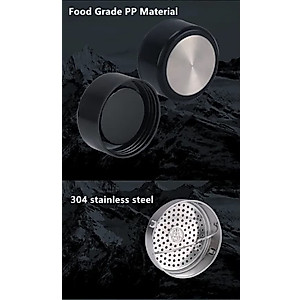 WAASS Insulated Water Bottle - Hot and Cold Travel Flask with leakproof Lid - Perfect for Hot Coffee & Tea (Black)