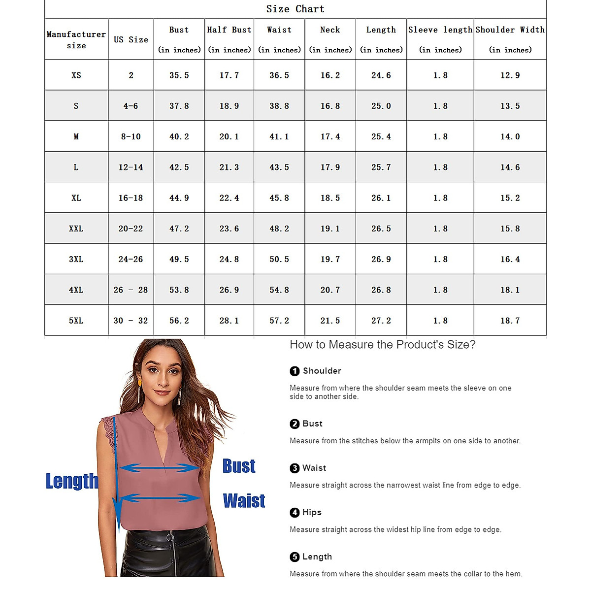 Milumia Women's Elegant Notch V Neck Sleeveless Blouse Guipure Lace Work Office Top (White, XX-Large, Sleeveless)