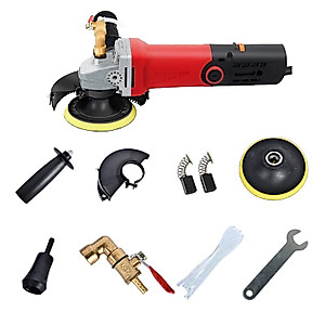 HaTur Wet Polisher 860W/110V Wet Buffer with 4'' Diamond Polishing Pad Low-noise Stone Polisher Variable Speed Buffing Machine for Concrete, Marble, Granite, Ceramic Tile