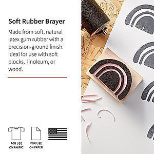 Speedball Deluxe Soft Rubber Brayer - 40/42 Durometer Roller with Heavy Duty Steel Frame – 6 Inches