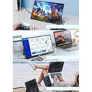 Portable Monitor for Laptop 15.6-inch IPS 144HZ Cell Phone External Screen Laptop Expansion Screen Gaming Machine Sub-Screen Multi-Function Sub-Screen Portable Monitor