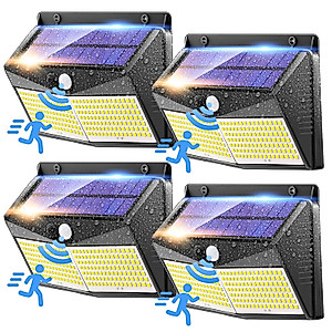 Solar Lights Outdoor Waterproof【240LED 1500LM】Motion Sensor Outdoor Lights,3 Modes Solar Motion Sensor Light Outdoor, IP65 Solar Flood Lights Outdoor,Security Lights Outdoor,LED Solar Outdoor Lights