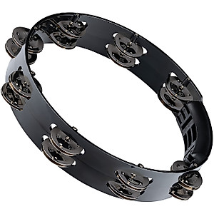 Meinl Percussion Tour Tambourine with Stainless Steel Jingles-NOT Made in China-Black, 10" ABS Plastic Frame, 2-Year Warranty, (HTT10BK)