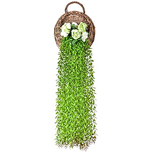 Lvydec 6pcs Artificial Vines Fake Greenery Garland Willow Leaves with Total 30 Stems Hanging for Wedding Party Home Garden Wall Decoration