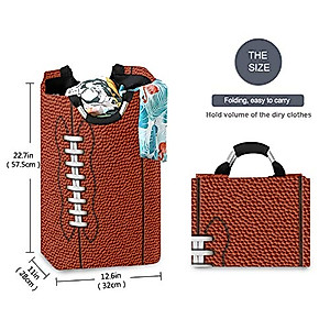 ALAZA Sport American Football Laundry Basket Hamper Large Storage Bin with Handles for Gift Baskets, Bedroom, Clothes