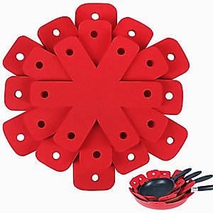 BYKITCHEN Pot Pan Protectors, Larger & Thicker Red Stacking Pot Protectors, Set of 8 and 4 Different Sizes, Pan Pot Separator Pads for Stacking and Protecting Your Cookware(10/12/14/16inch)
