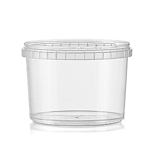 16-oz. Round Clear Deli Containers with Lids | Stackable, Tamper-Proof BPA-Free Food Storage Containers | Recyclable Space Saver Airtight Container for Kitchen Storage, Meal Prep, Take Out | 20 Pack