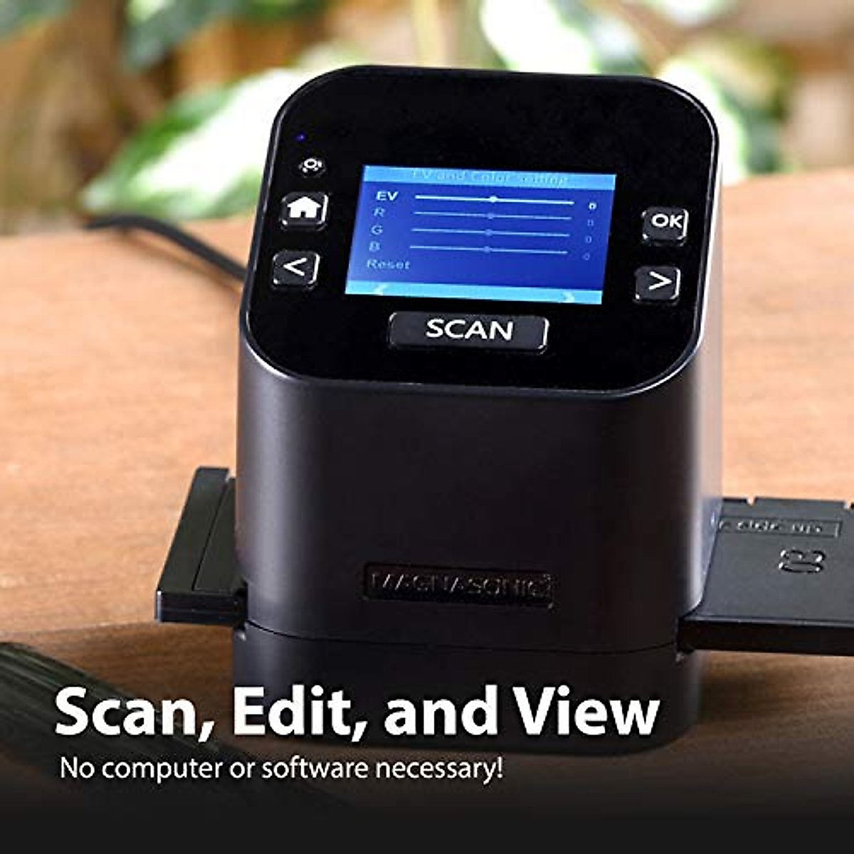 Magnasonic All-In-One Film & Slide Scanner, High Resolution 22MP, Converts 35mm/110/126/ Super 8/8mm Film & 135/110/126 Slides into Digital JPEG, 2.4" LCD Screen, Built-in Memory, Fast Scanning (FS52)