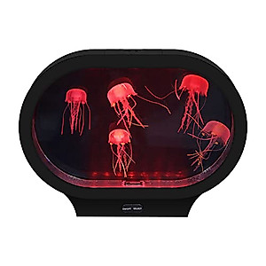 Lightahead Realistic LED Jellyfish Lava Mood Lamp Oval Design with Vibrant Color Changing Light Effects. A Sensory Flourescent Jelly Fish Aquarium Tank