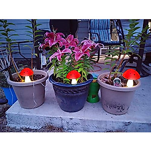 AUSAYE Solar Mushroom Lights, Garden Outdoor Decor Stuff, 8 Modes Waterproof Mushroom Night Light for Garden Pathway Landscape Yard Easter Pathway Halloween Xmas Decorations 3 Mushrooms Red