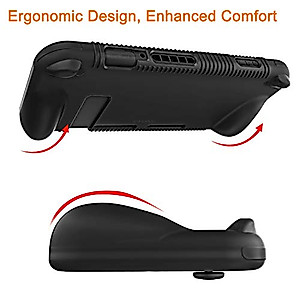 FINTIE Silicone Case Compatible with Nintendo Switch - Soft [Anti-Slip] [Shock Proof] Protective Cover with Ergonomic Grip Design, Drop Protection Grip Case (Black)