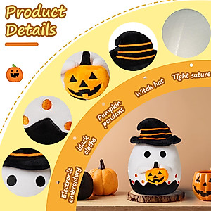 Ziyutam Halloween Ghost Pumpkin Stuffed Animal Trick or Treat 9.4" Halloween Plushies Ghost Plush Toys Halloween Ghost Pillow Gifts for Boys Girls Spooky Indoor Outdoor Home Party Decorations