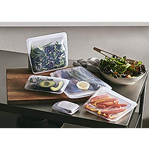 Stasher Re-Usable Food-Grade Platinum Silicone 64oz Bag for Eating from/Cooking, Freezing and Storing in/Sous Vide/Organising/Travelling, 26.05 cm x 20.95 cm, Clear