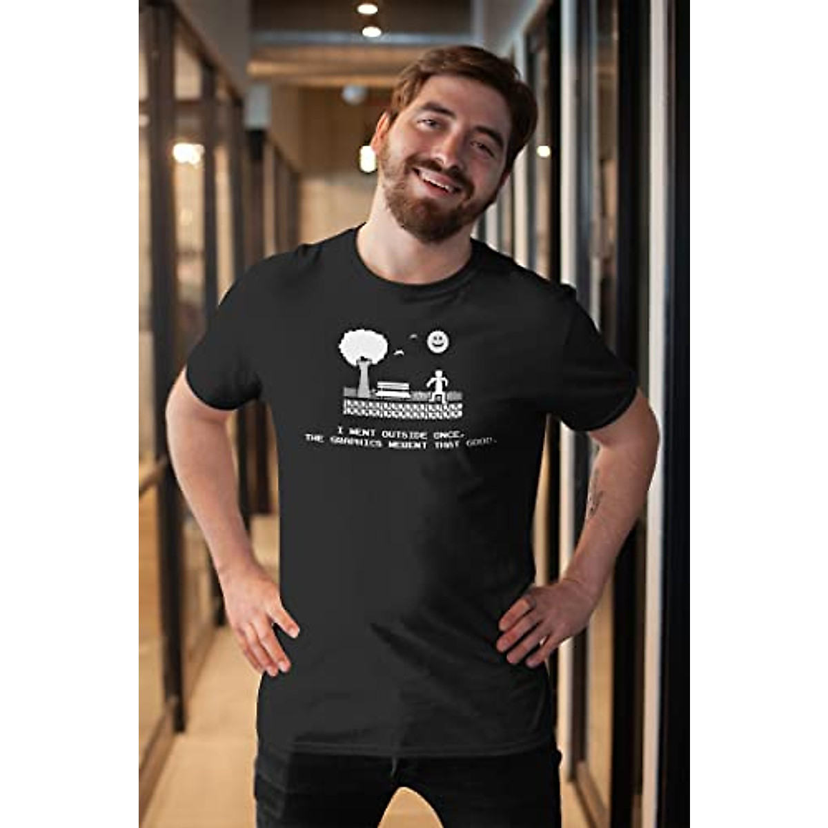 I Went Outside Once The Graphics Weren't That Good - Funny Gamer Shirt for Men - F/Maroon-Lg