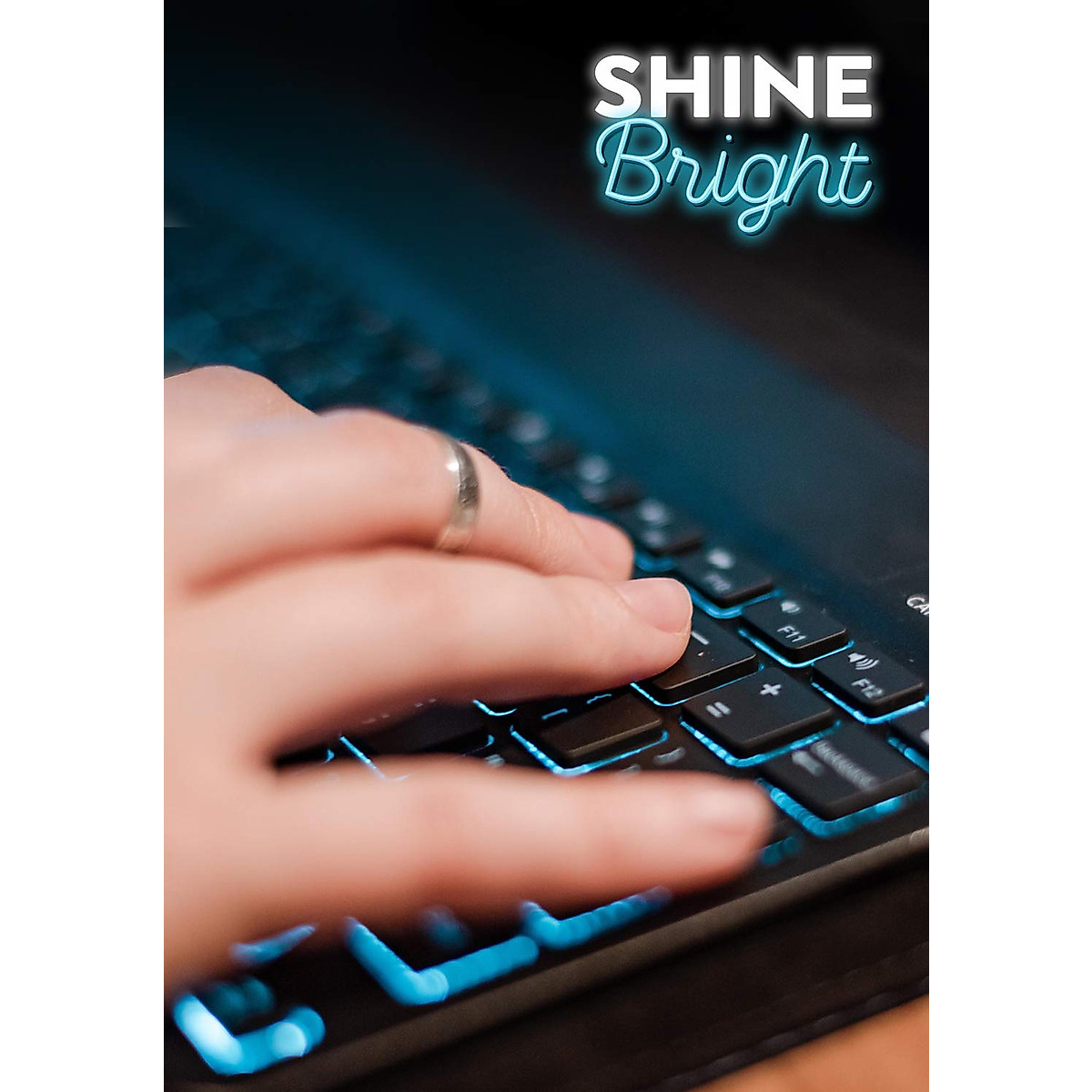 Cooper Backlight Executive Keyboard Case for 9, 9.7, 10, 10.1, 10.2, 10.5" Tablets | Bluetooth Keyboard & Leather Folio, 7 Color Backlit with Hotkeys