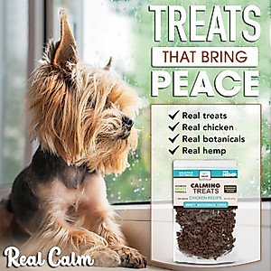 Hank & Harley Dog Calming Treats: with Real Chicken, Hemp and Soothing botanicals. 8oz, Approx 260 Pieces. Soft Chews Help Anxiety, Stress, Aggression, Barking and Fear of Thunderstorms and Fireworks