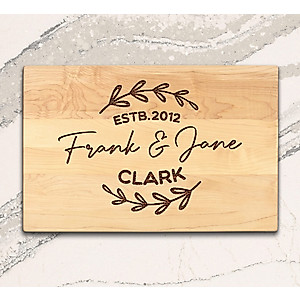 Personalized Cutting Board Wedding Gift for Couple Custom Rectangular Cutting Board Hubby Wifey Gift