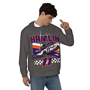 ASFRSH Denny Hamlin 11 Men'S Pullover Hoodie Casual Hooded Sweatshirt Best Hoodies Sportswear Tracksuit
