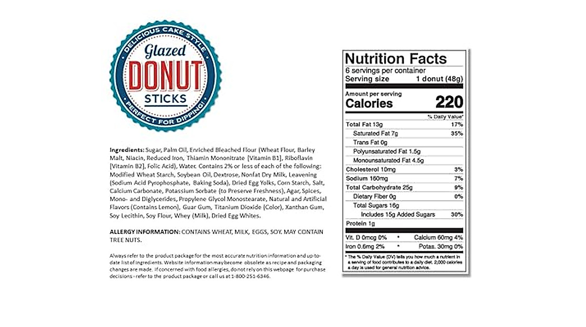 Little Debbie Donut Sticks Pack - Individually Wrapped Snack Cakes